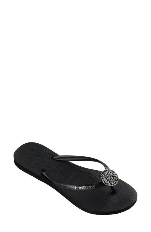 Havaianas Slim Crystal Flip Flop - Black