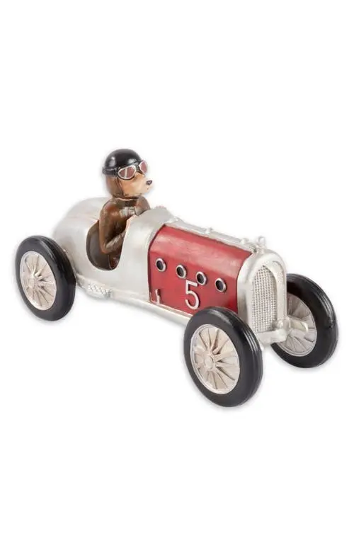 BEY-BERK Race Car Dog Decoration - Red Multi