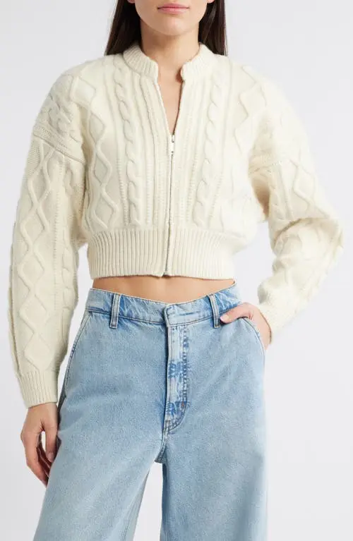 FRAME Cable Stitch Wool Cardigan