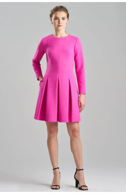 Natori Scuba Crepe Pleated Dress