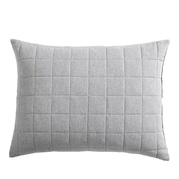 Calvin Klein Melange Flannel King Sham, Pair - Silver Grey