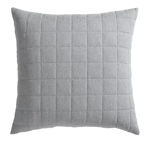 Calvin Klein Melange Flannel Euro Sham, Pair - Silver Grey