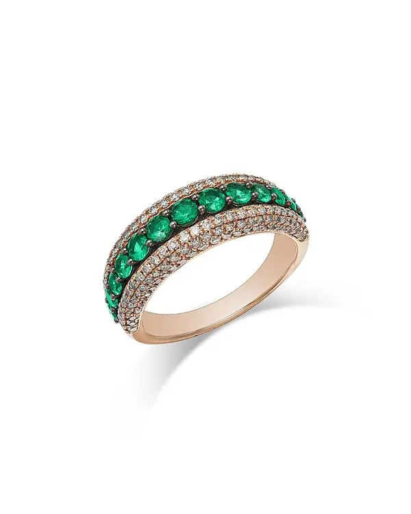 Bloomingdale'S Emerald & Champagne Diamond Ring