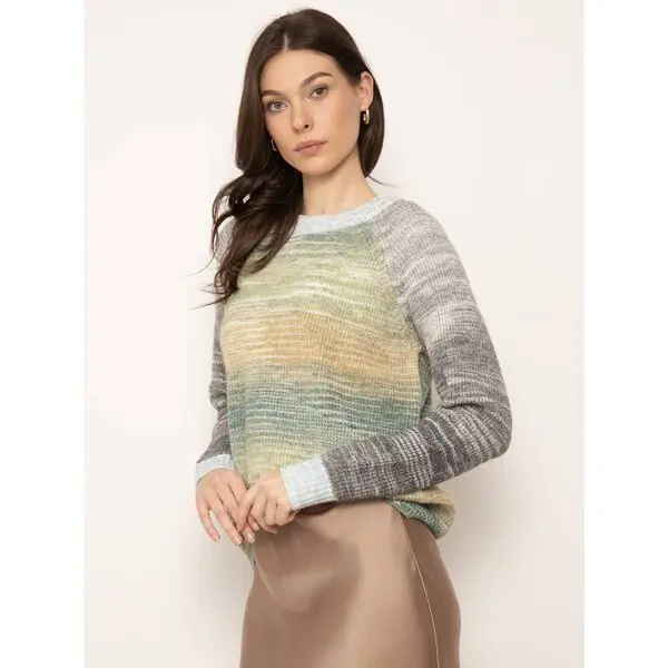 Central Park West Esmerelda Lightweight Ombre Crewneck Top