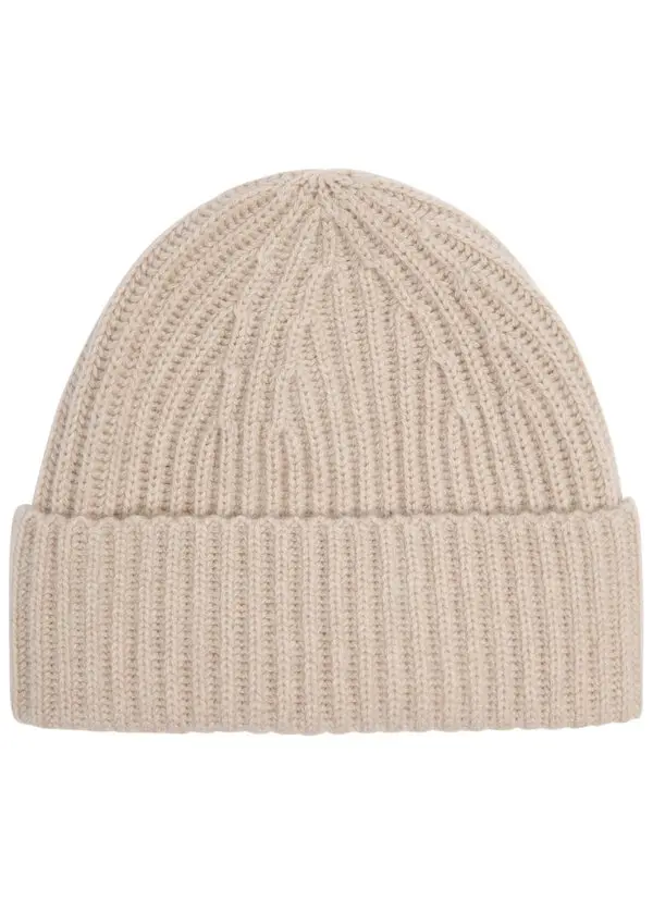 LISA YANG Martigny Ribbed Cashmere Beanie - Sand