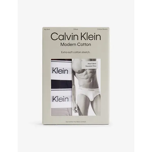 Calvin Klein Modern Cotton Hip Low-rise Cotton-blend Jersey Briefs Xxl - Rusted Root Blk R Ridge