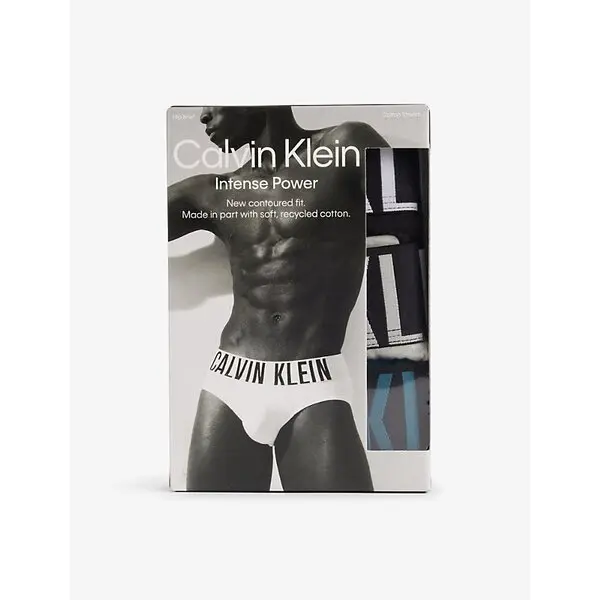 Calvin Klein Intense Power Low-rise Pack Of Three Cotton-blend Stretch-jersey Briefs