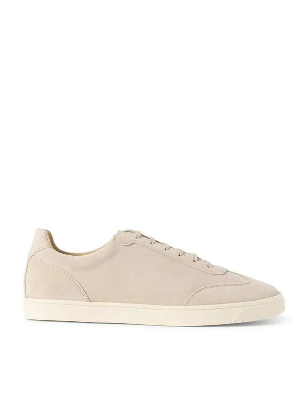 Brunello Cucinelli Coda Di Rondine Suede Sneakers - Neutrals