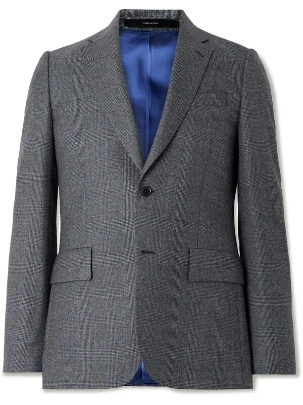 Paul Smith Prince Of Wales Checked Wool Blazer - Gray