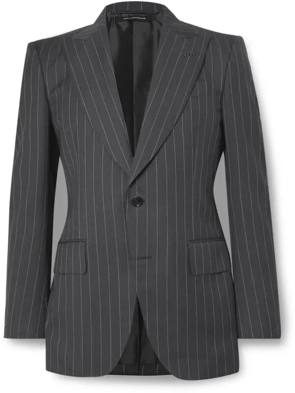 TOM FORD Slim-fit Pinstriped Wool And Mohair-blend Suit Jacket