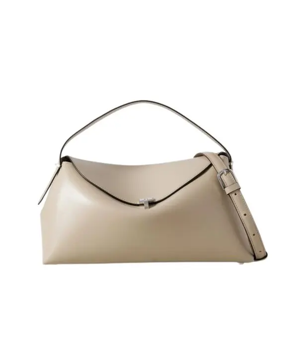 TOTÊME T-lock Leather Shoulder Bag - Off-white