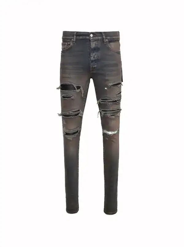 Amiri Leather Thrasher Jeans Dark Indigo Editorialist