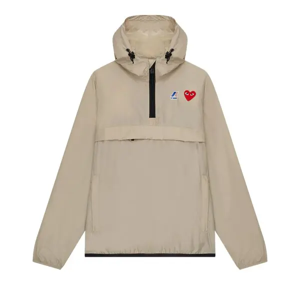 Play Comme Des Garcon X K-way Half-zip Packable Jacket - Tan