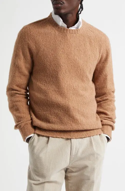 Thom Sweeney Felted Wool & Cashmere Blend Sweater - Camel