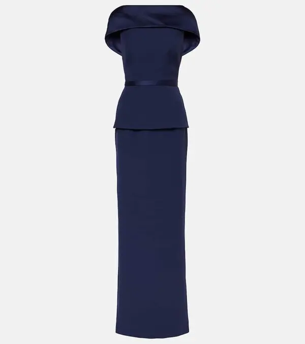 Safiyaa Rella Draped Peplum Midi Dress