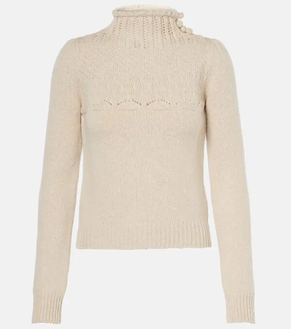 Valentino Garavani Wool And Cashmere-blend Sweater - Beige