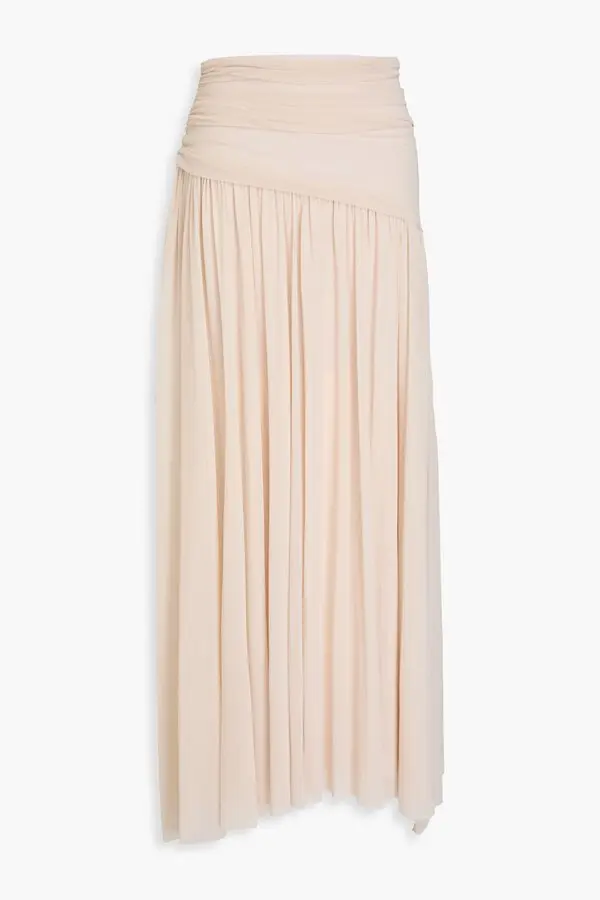 Philosophy Di Lorenzo Serafini Gathered Mesh Midi Skirt - Blush