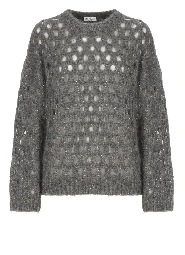 Brunello Cucinelli Sequined Sweater - Grey