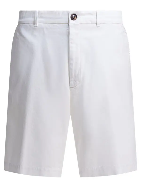 Brunello Cucinelli Cotton Gabardine Bermuda Shorts - White