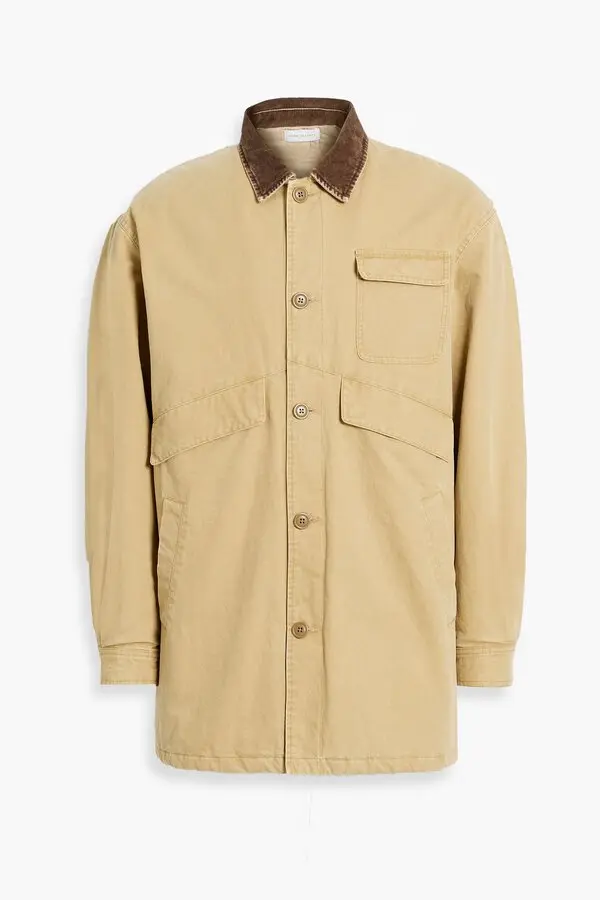 John Elliott Corduroy-trimmed Cotton-canvas Field Jacket - Sand