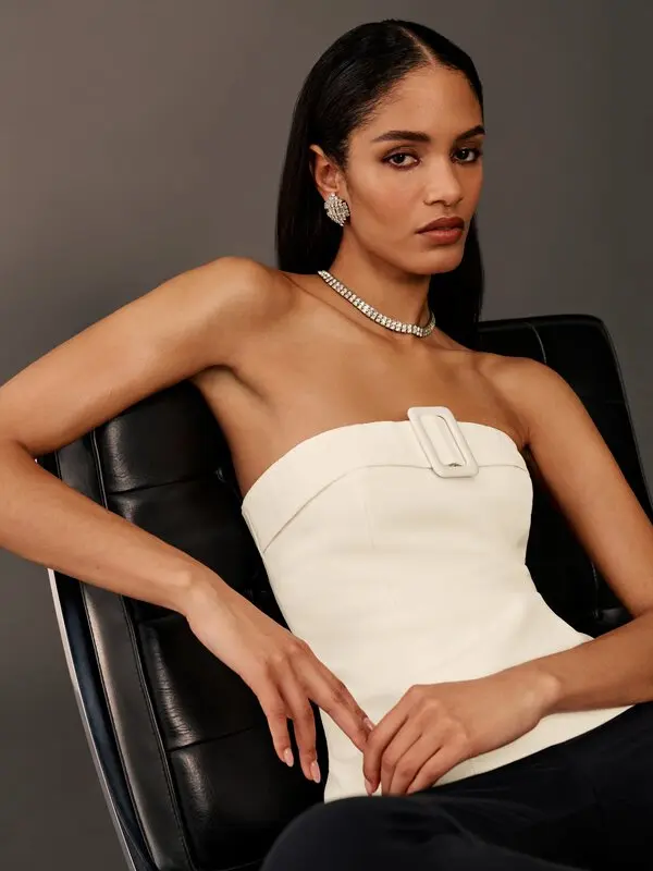REFORMATION Aradia Strapless Top - Fior Di Latte