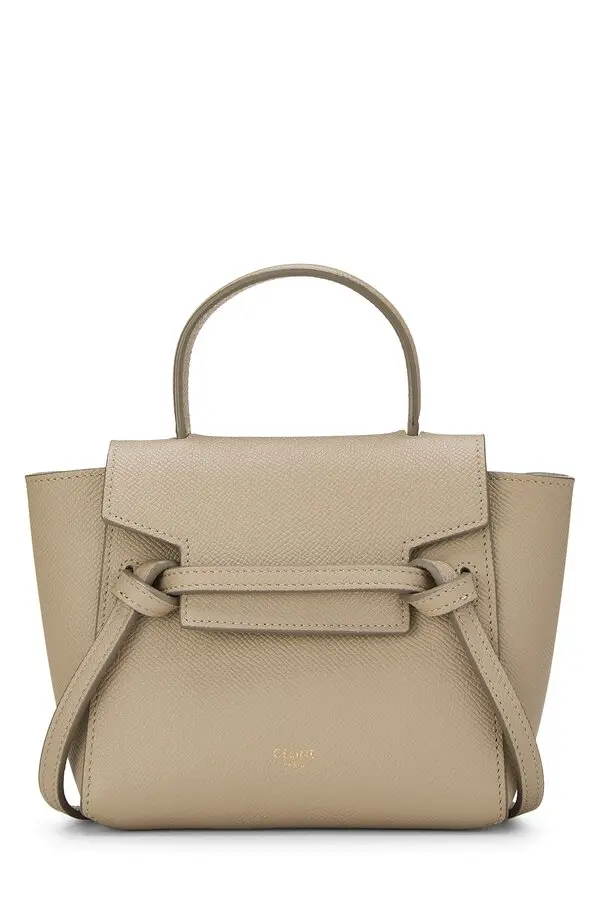 Celine Grained Calfskin Belt Bag Pico - Beige
