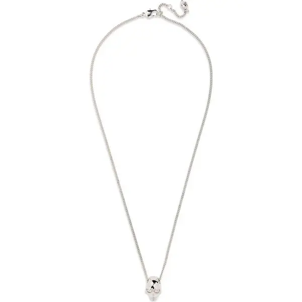 Alexander McQueen Skull Pendant Necklace - Palladium