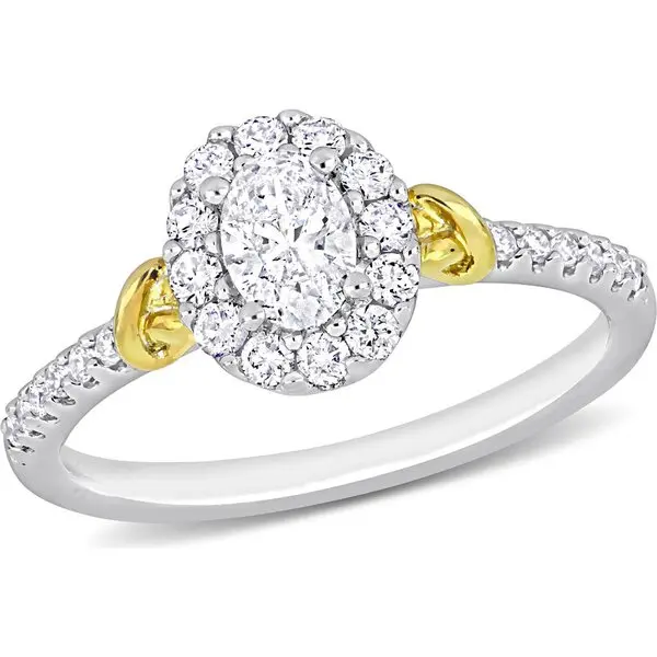 JULIANNA B. Diamond Oval Halo Ring 14k Gold
