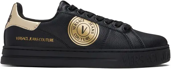 Versace Black V-Emblem Court 88 Sneakers In Eg89 60% Off