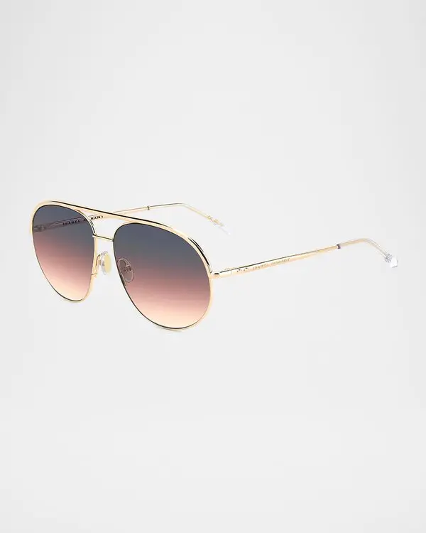 Isabel Marant Metal Aviator Sunglasses - Gold