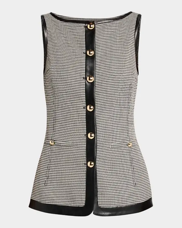 Simkhai Cressida Micro-check Top