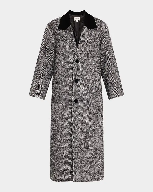 FRAME Long Herringbone Coat