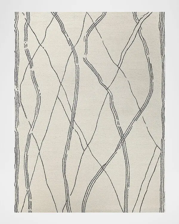 EXQUISITE RUGS Tangiers Hand-tufted Rug, 6' X 9 - Ivory/black