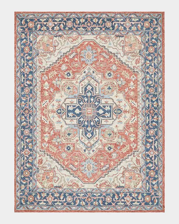 EXQUISITE RUGS Richmond Serapi Hand-tufted Rug, 6' X 9 - Red/blue