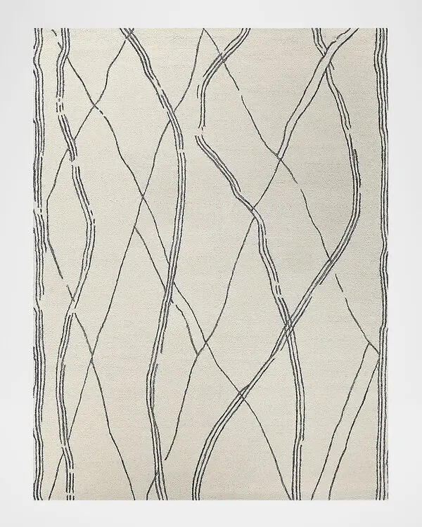 EXQUISITE RUGS Tangiers Hand-tufted Rug, 12' X 15 - Ivory/black