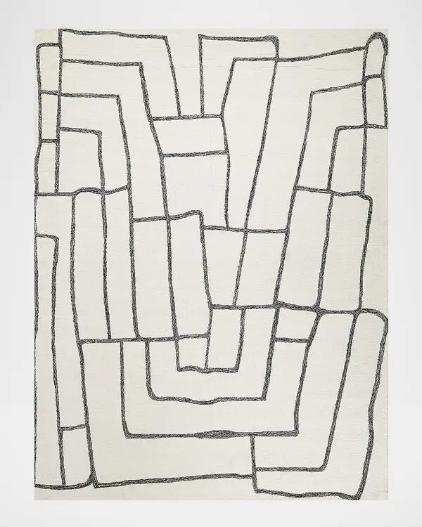 EXQUISITE RUGS Tangiers Hand-tufted Rug, 5' X 8 - Ivory/black