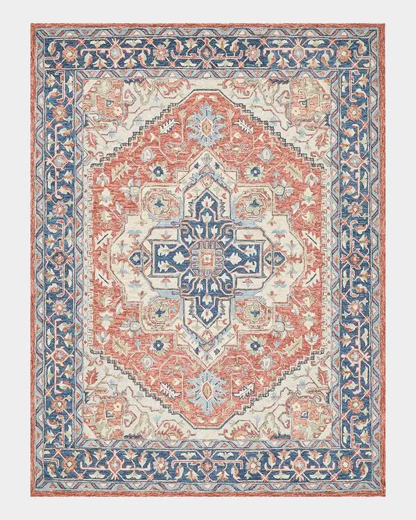 EXQUISITE RUGS Richmond Serapi Hand-tufted Rug, 9' X 12 - Red/blue
