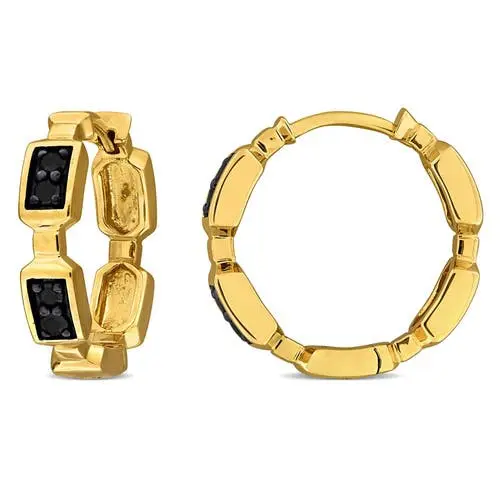 JULIANNA B. Diamond And 14k Gold Hoop Earrings - Gold/black Diamond
