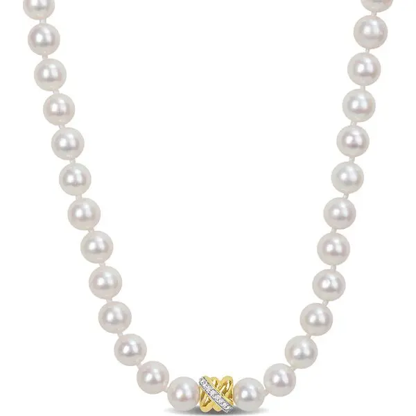 JULIANNA B. Cultured And Diamond Love Knot Necklace - Pearl