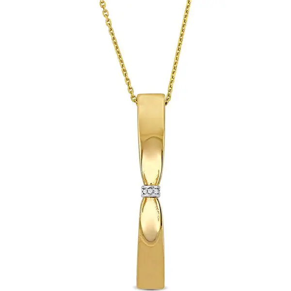 JULIANNA B. Diamond Accent Bow Pendant Necklace - Yellow Gold