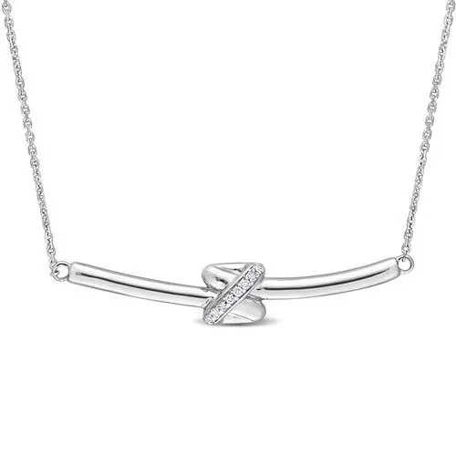 JULIANNA B. Diamond Crossover Bar 14k Necklace