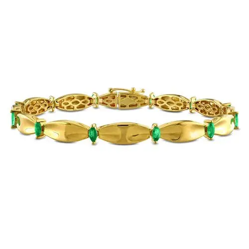 JULIANNA B. 10k Gold Gemstone Bracelet - Emerald