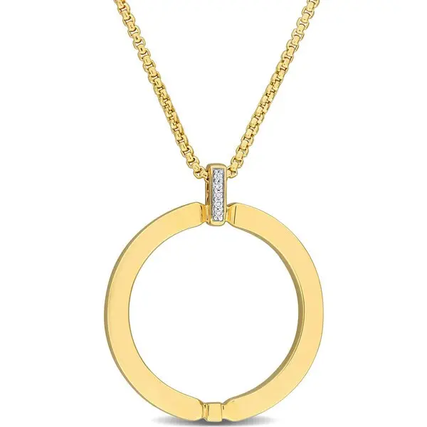 JULIANNA B. 14k Diamond Circle Pendant Necklace