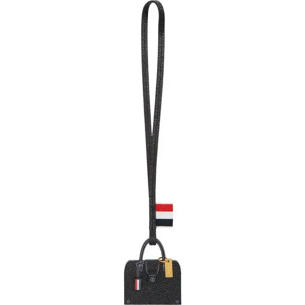 Thom Browne Mr. Thom Pebble Grain Leather Bag Charm - Black