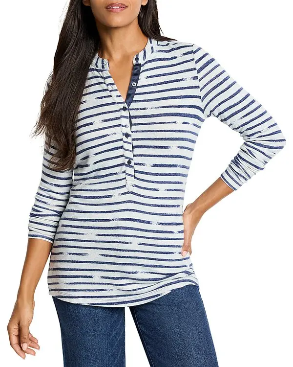 NIC+ZOE Sketched Stripe Cozy Tee