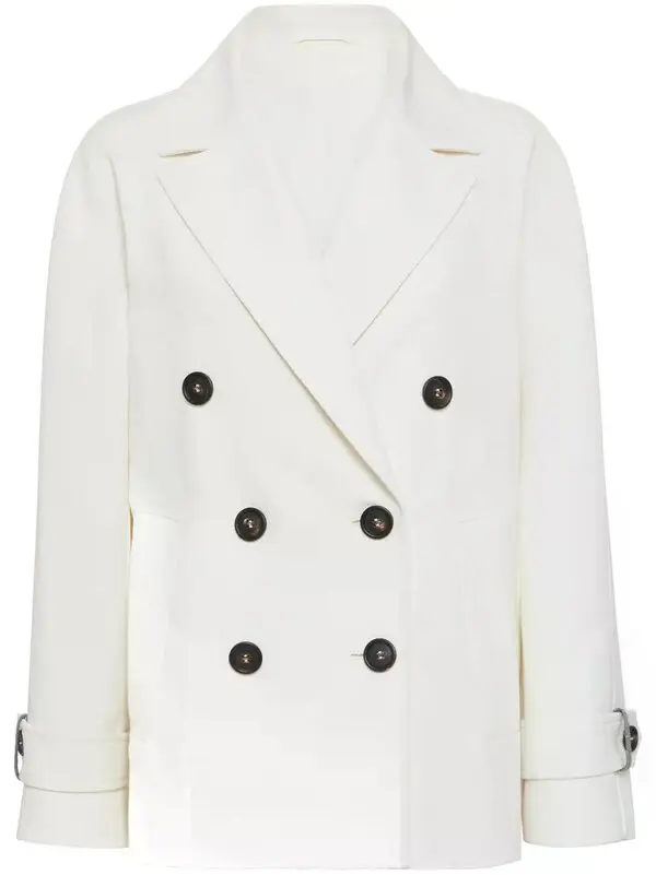 Brunello Cucinelli Monili Bead-embellished Pea Coat