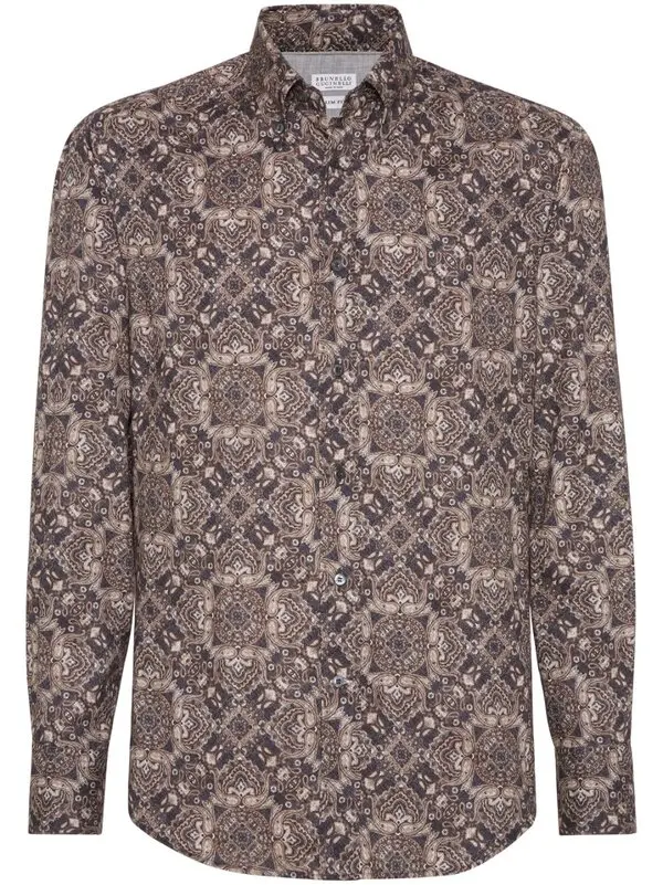 Brunello Cucinelli Cotton-twill Shirt - Neutrals