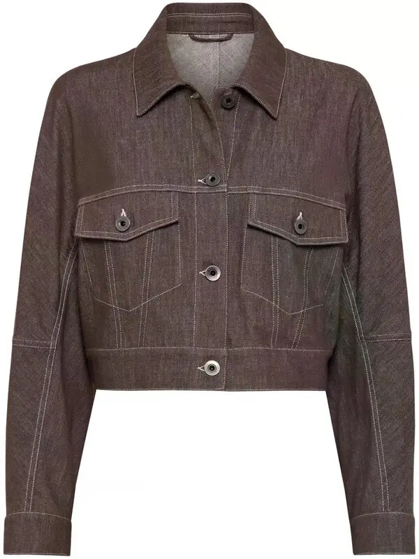 Brunello Cucinelli Cropped Jacket - Brown