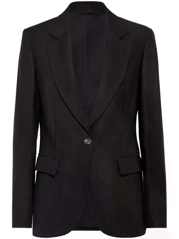 Brunello Cucinelli Monili-detail Twill Blazer - Black