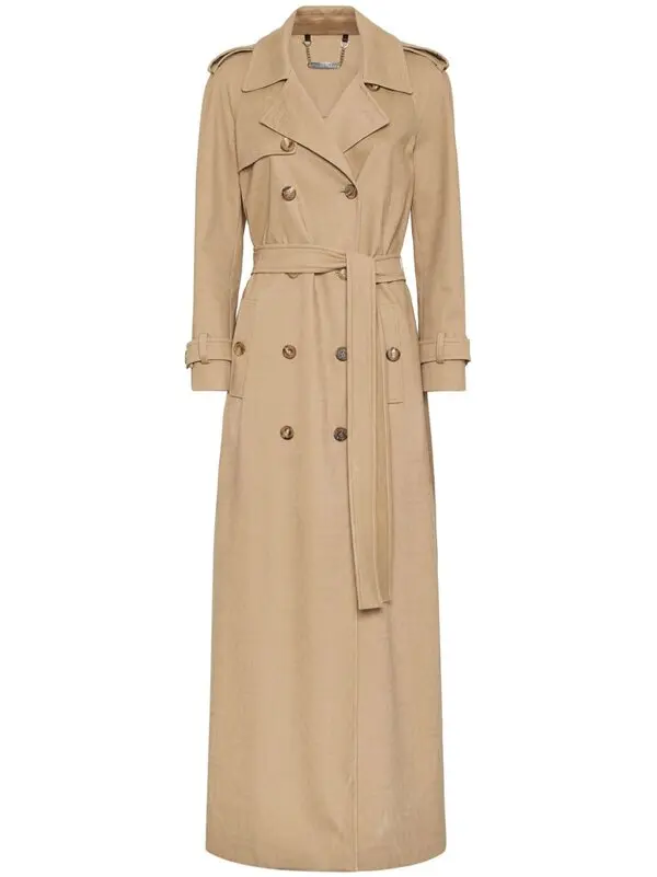 Philipp Plein Monogram Long Trench Coat - Neutrals